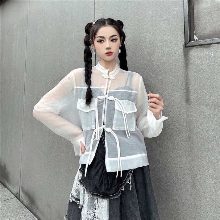 Sheer China Shirt WHITE – YOU ARE MY POISON